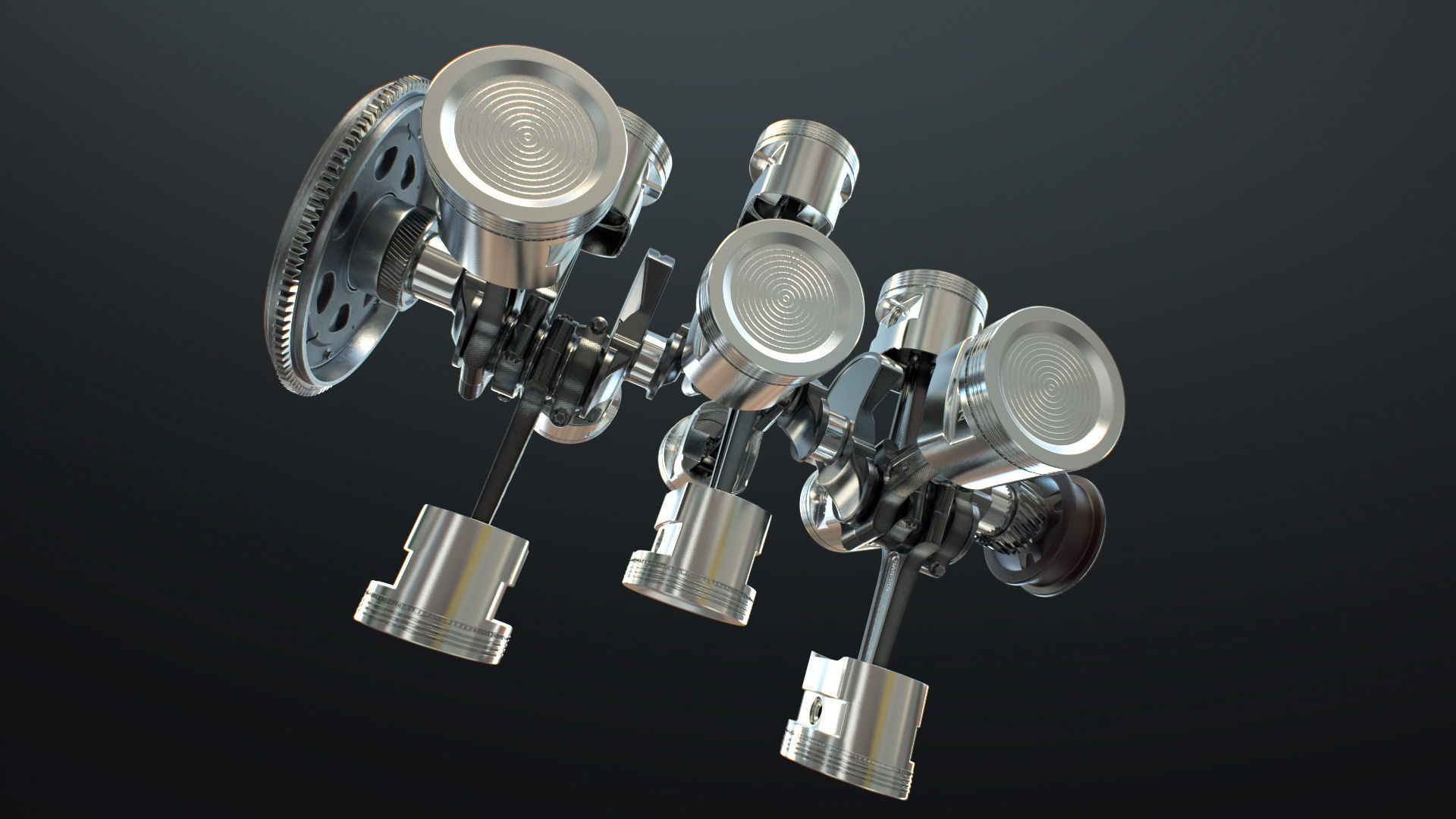 X12 Engine Working Animated 3D model animated rigged | CGTrader
