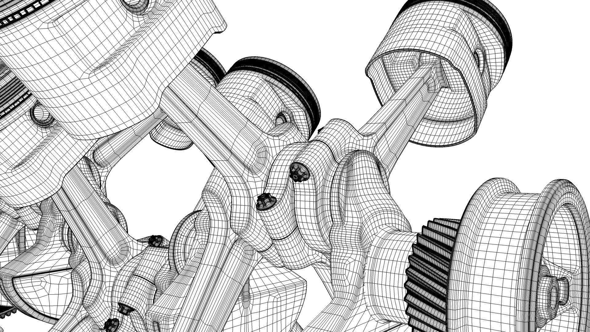 X12 Engine Working Animated 3D model animated rigged | CGTrader