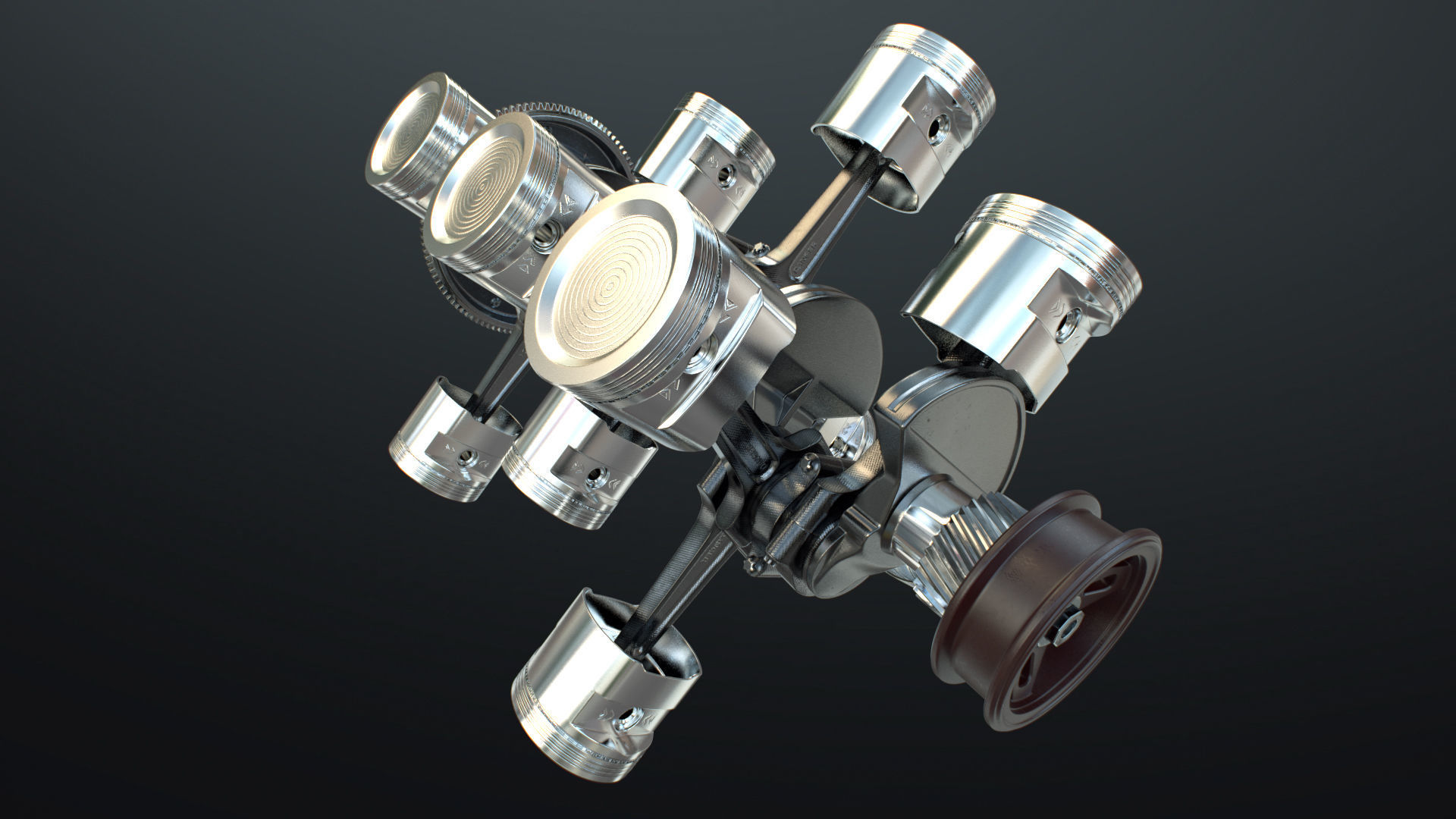 X12 Engine Working Animated 3D model animated rigged | CGTrader
