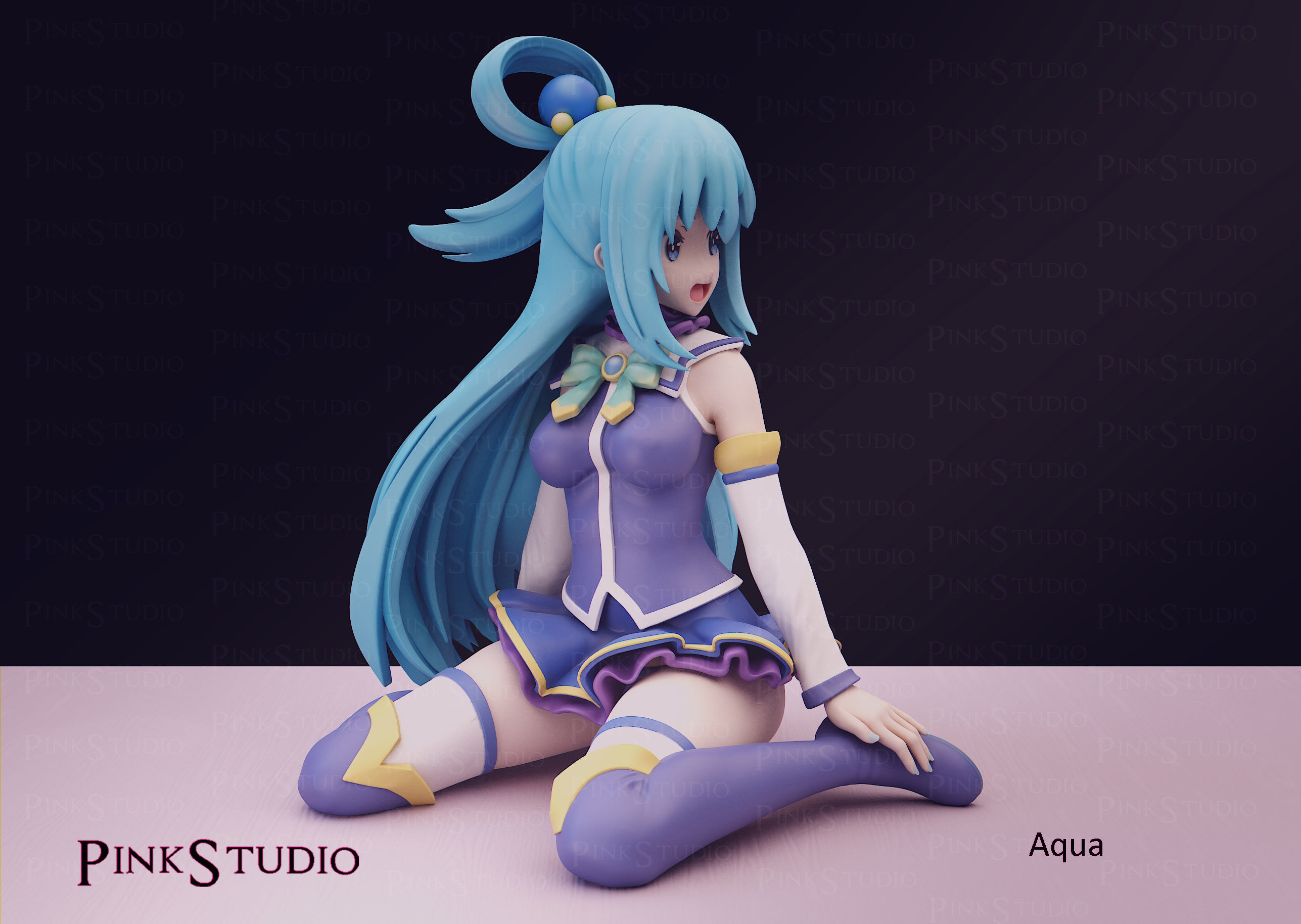 Konosuba - Aqua 3D model 3D printable | CGTrader