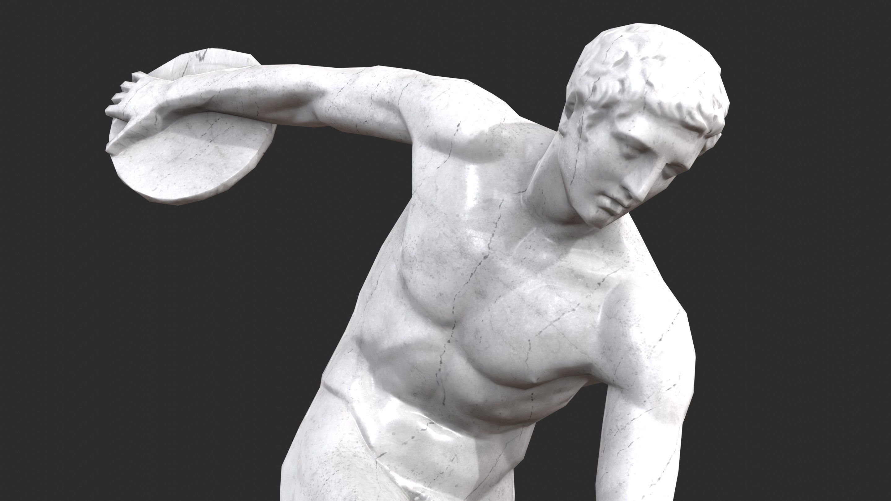 3D model Discobolus Statue - Marble VR / AR / low-poly | CGTrader