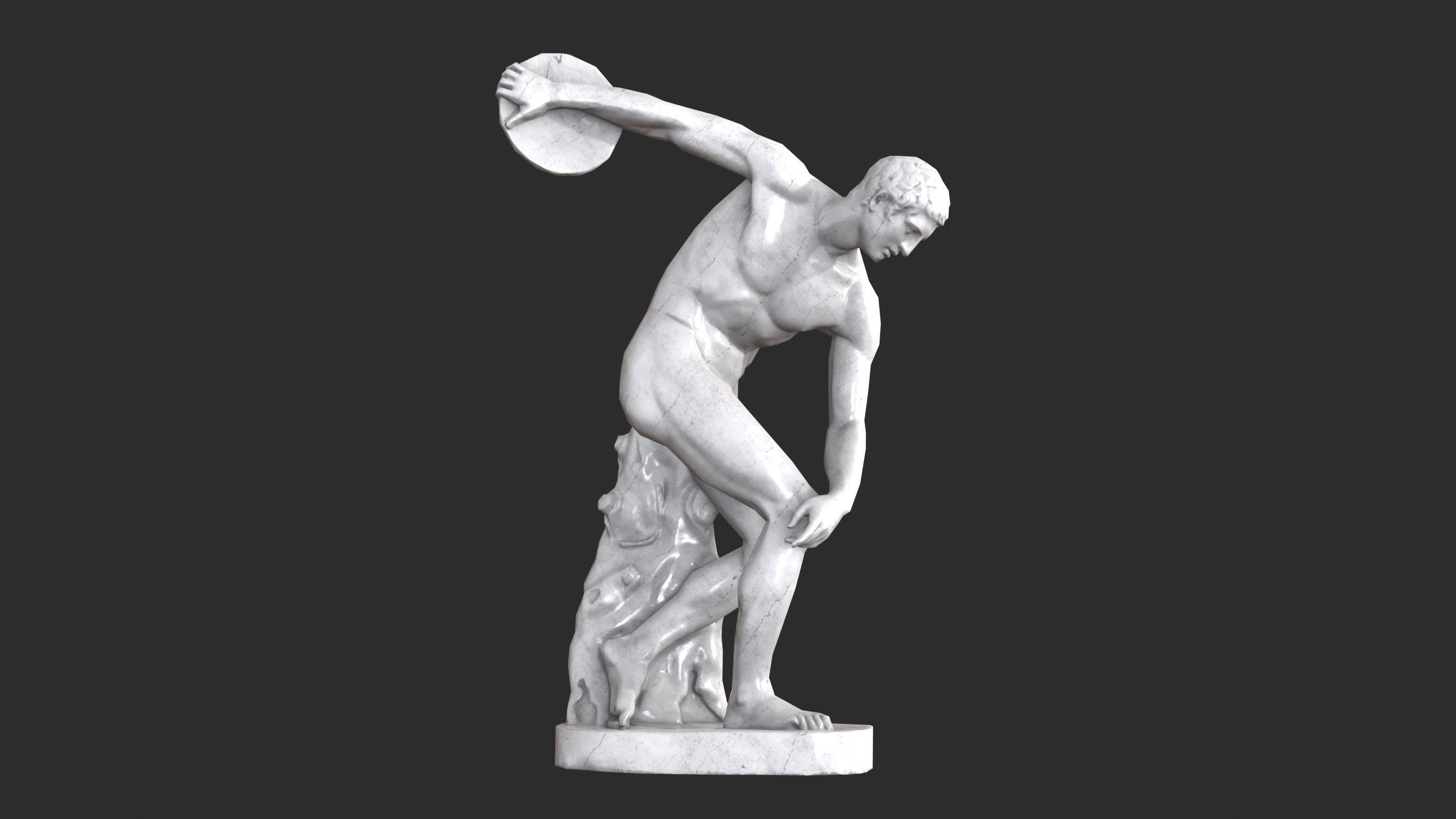 3D model Discobolus Statue - Marble VR / AR / low-poly | CGTrader