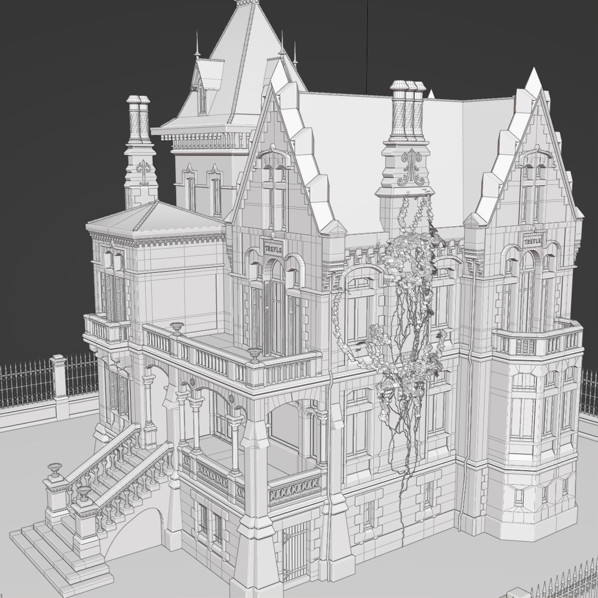 Haunted Neo Gothic Mansion 3D model | CGTrader