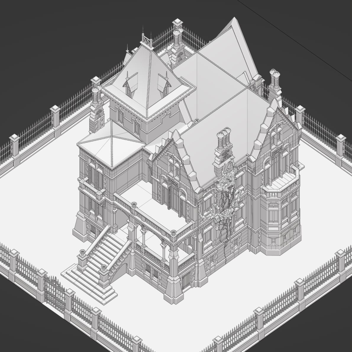 Haunted Neo Gothic Mansion 3D model | CGTrader