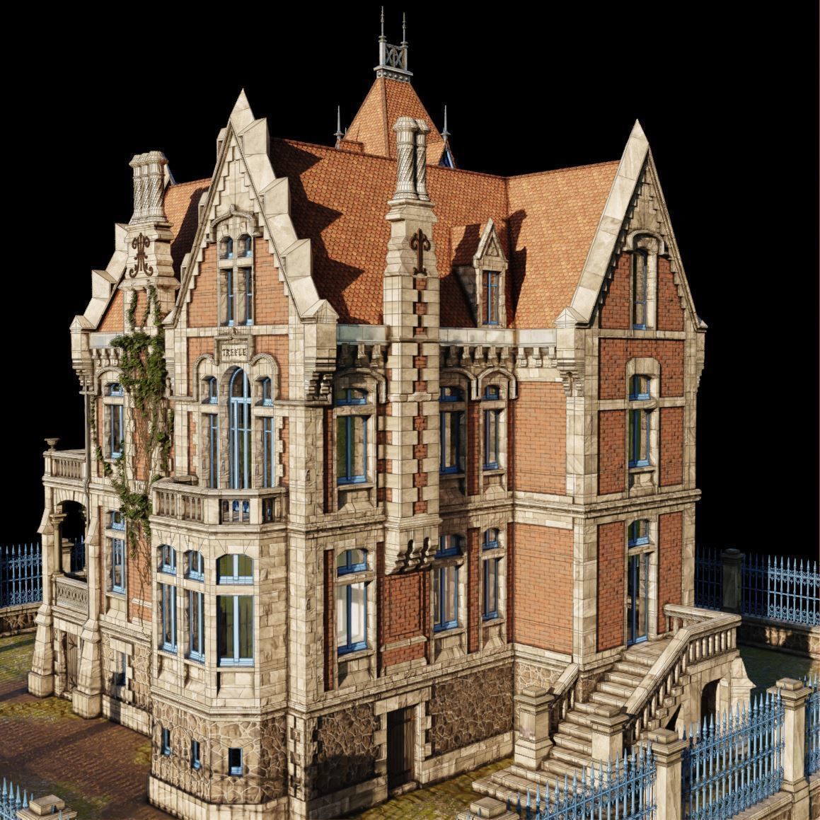 Haunted Neo Gothic Mansion 3D model | CGTrader