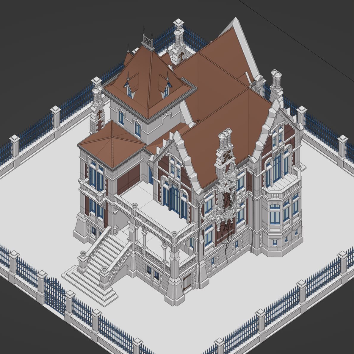 Haunted Neo Gothic Mansion 3D model | CGTrader