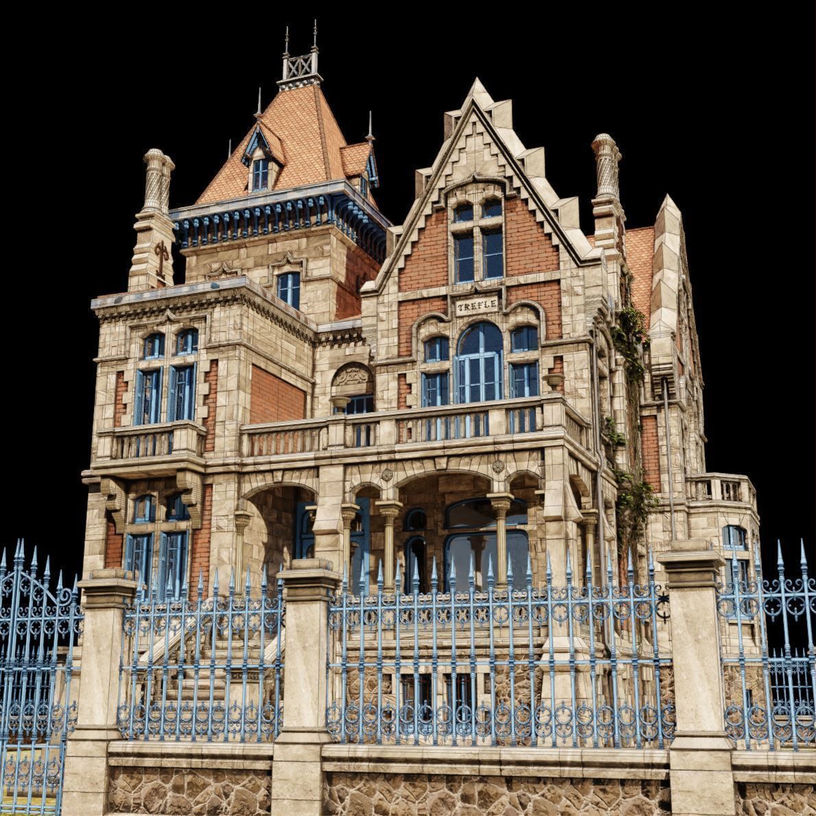 Haunted Neo Gothic Mansion 3D model | CGTrader