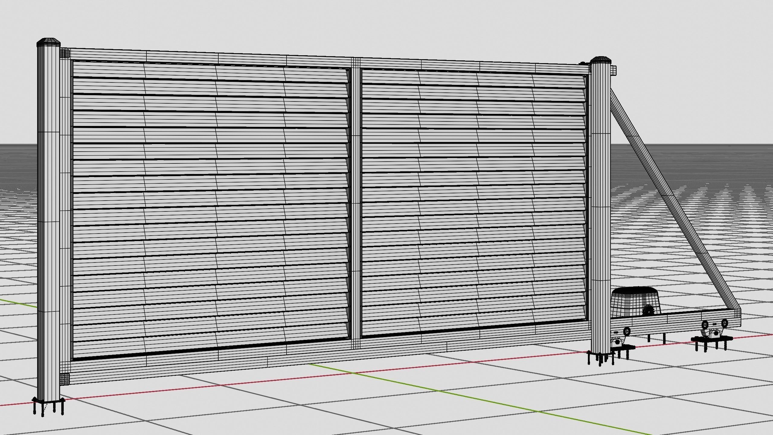 Aluminum Electric Sliding Gate -Model 1- 3D model | CGTrader