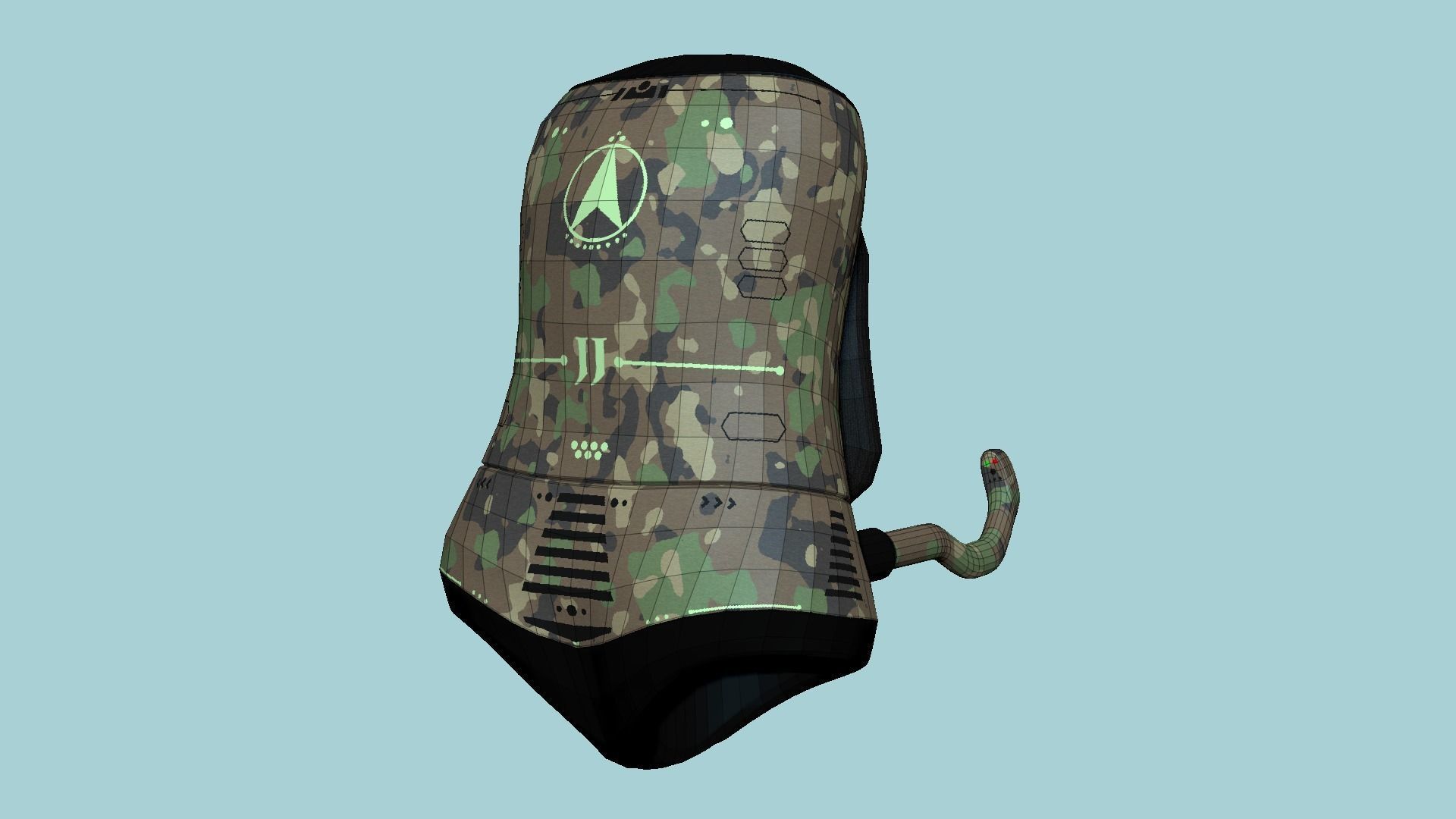3D model Jetpack J08 Green Camouflage - SciFi Character Design VR / AR ...
