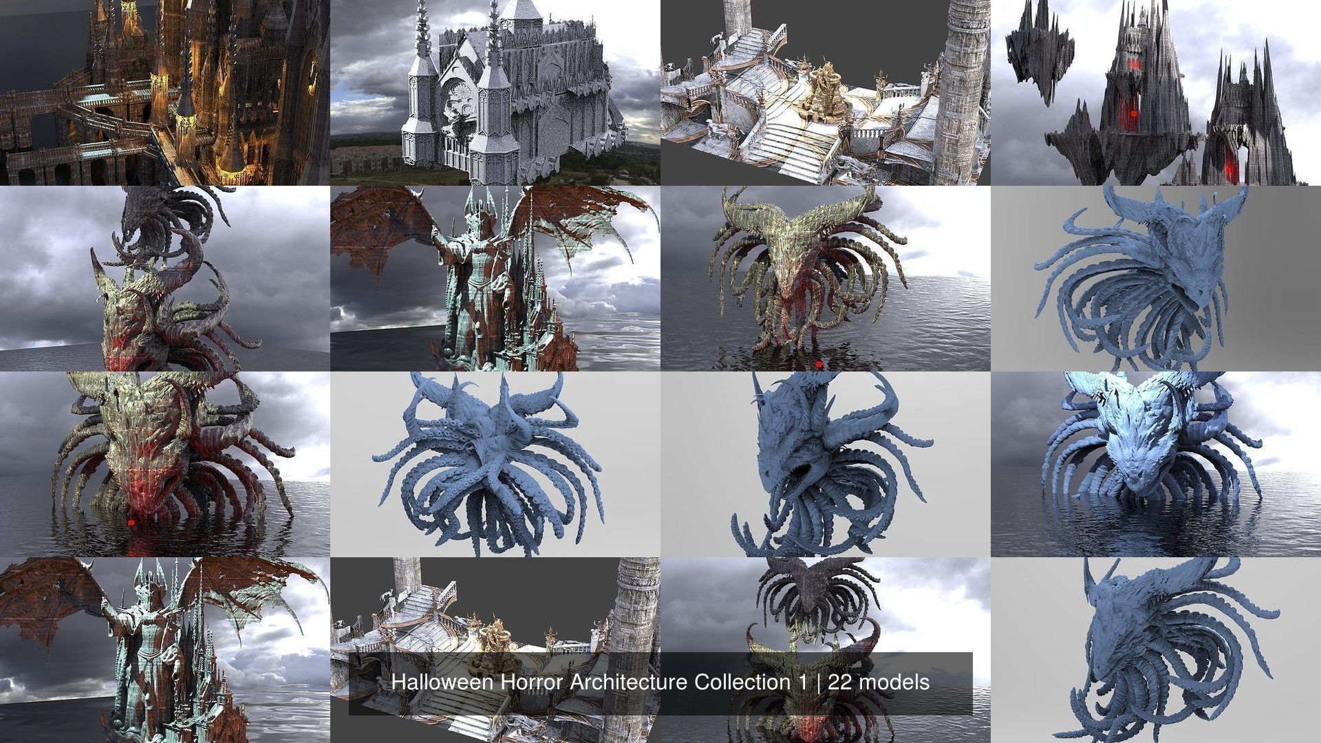 Halloween Horror Architecture Collection 1 | CGTrader