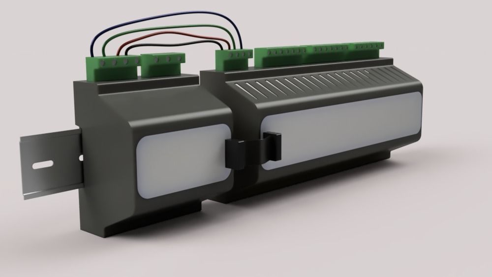 Automation DIN Rail PLC 3D model | CGTrader
