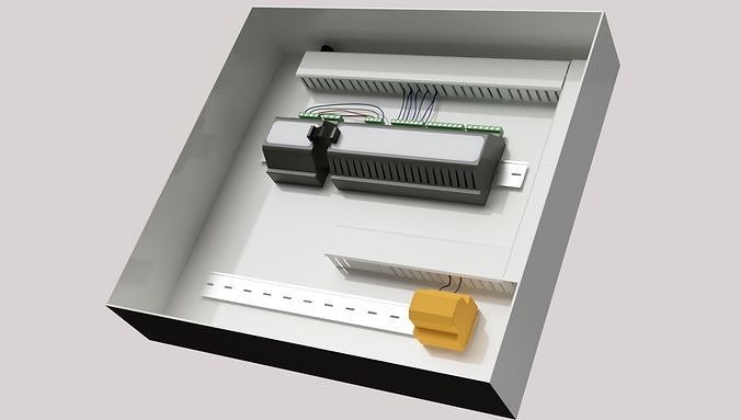 Automation DIN Rail PLC 3D model | CGTrader