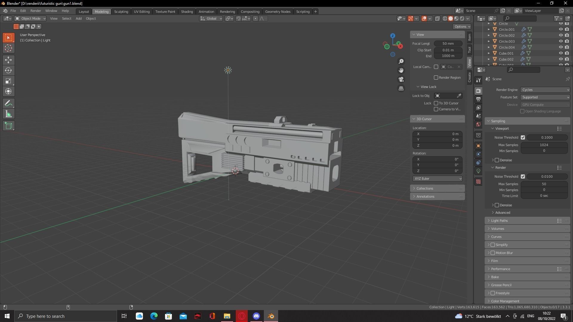 Low poly Cyber Gun designed by me 3D model | CGTrader