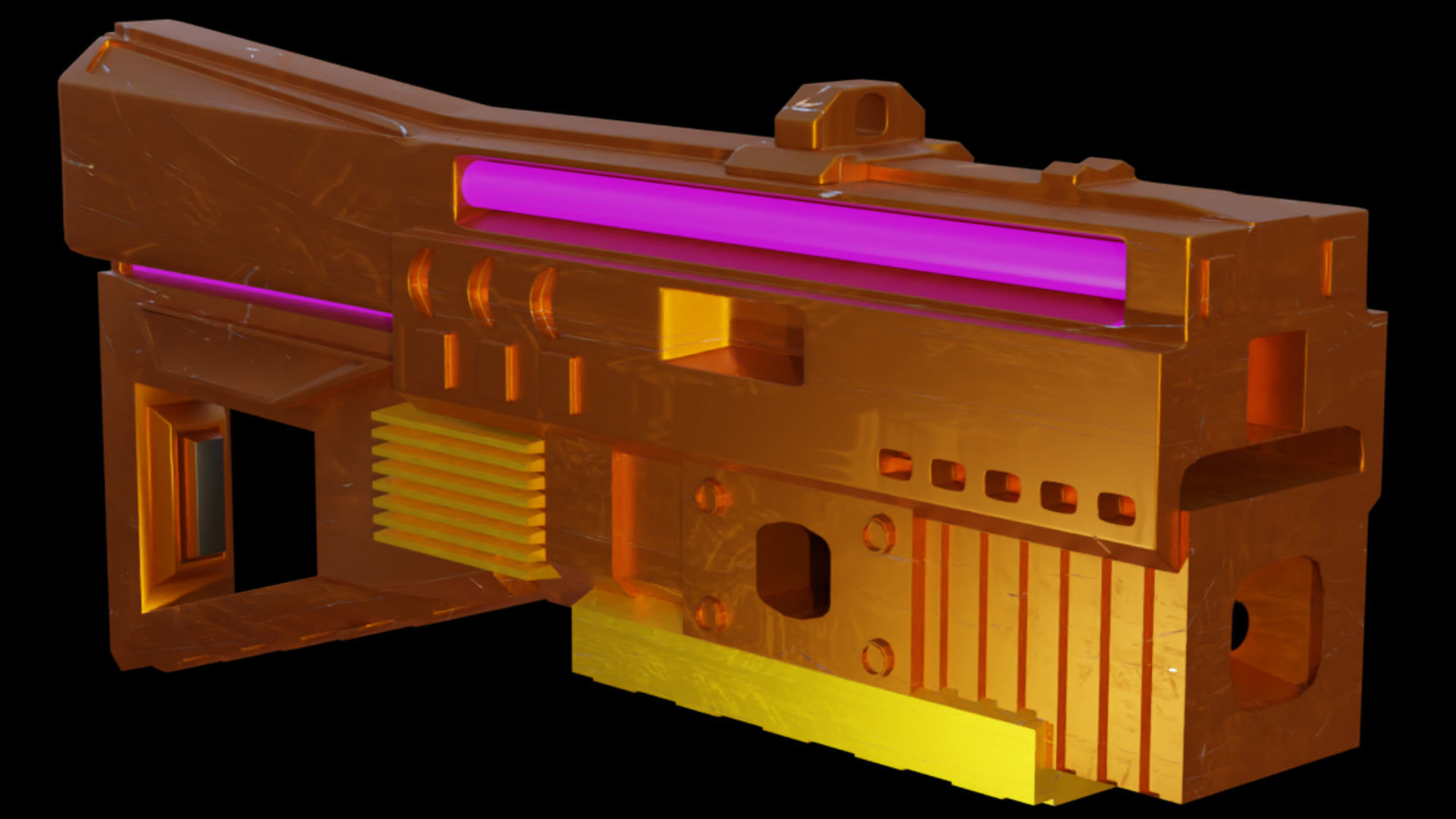Low poly Cyber Gun designed by me 3D model | CGTrader