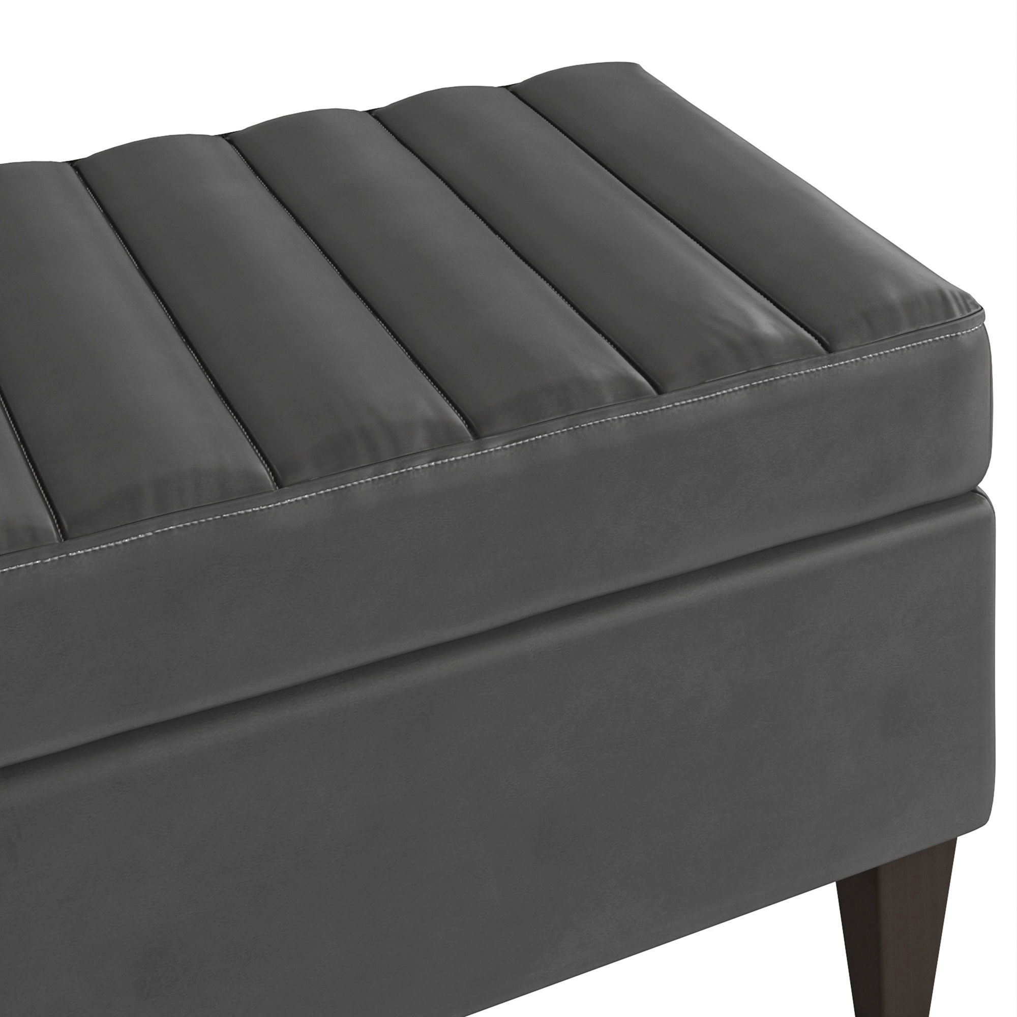 Channel Tufted Velvet Storage Ottoman 3D model | CGTrader