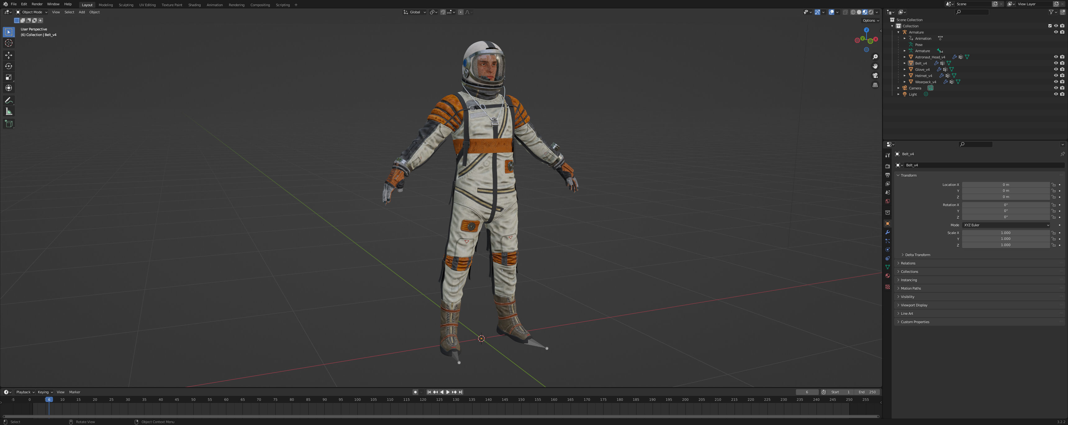 3D model CS04 Space Suit LITE VERSION 4 VR / AR / low-poly rigged ...
