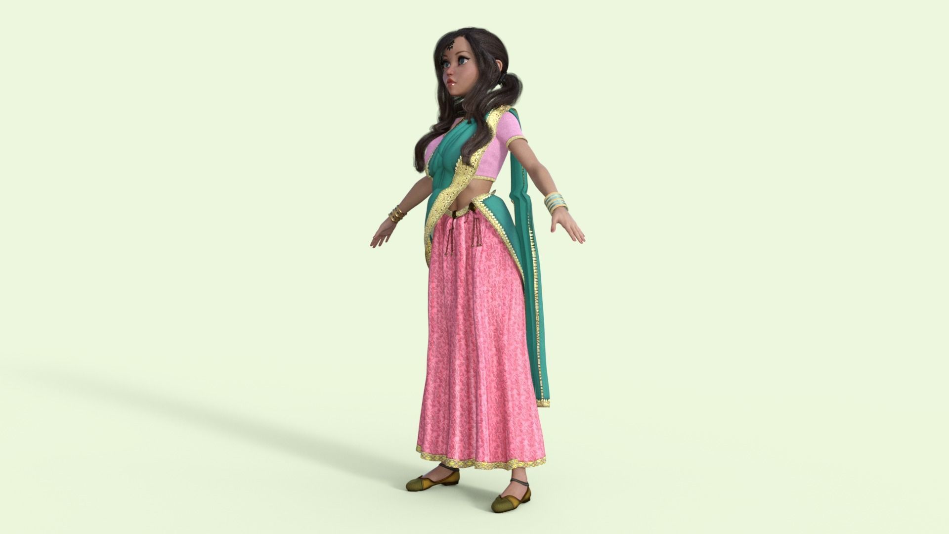 Cartoon Indian Woman 3D model | CGTrader