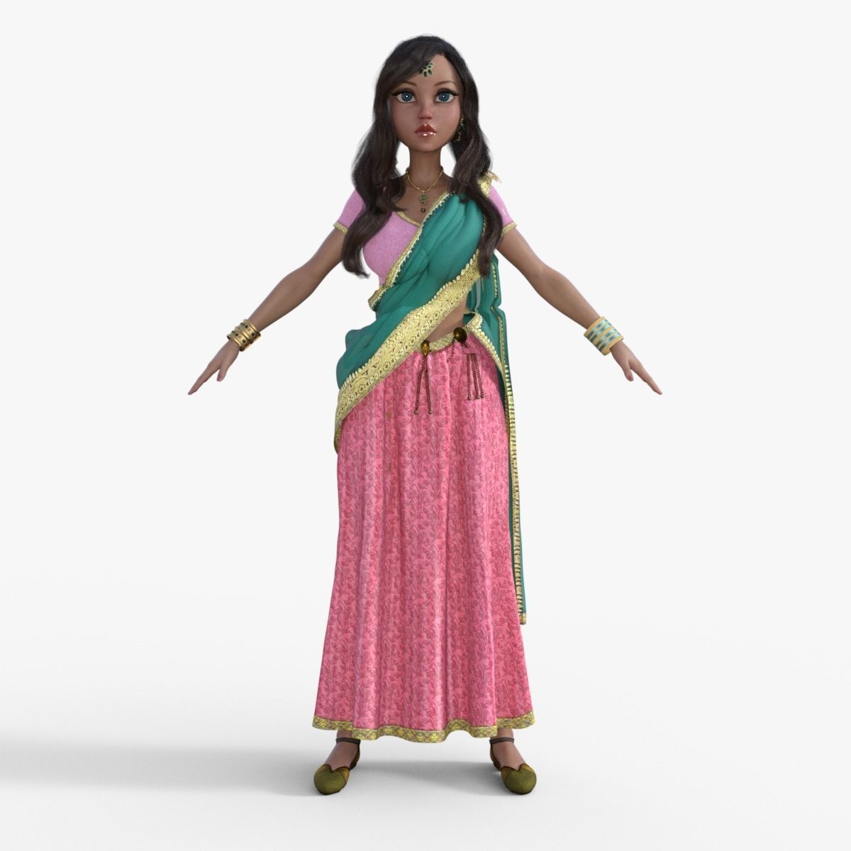 Cartoon Indian Woman 3D model | CGTrader