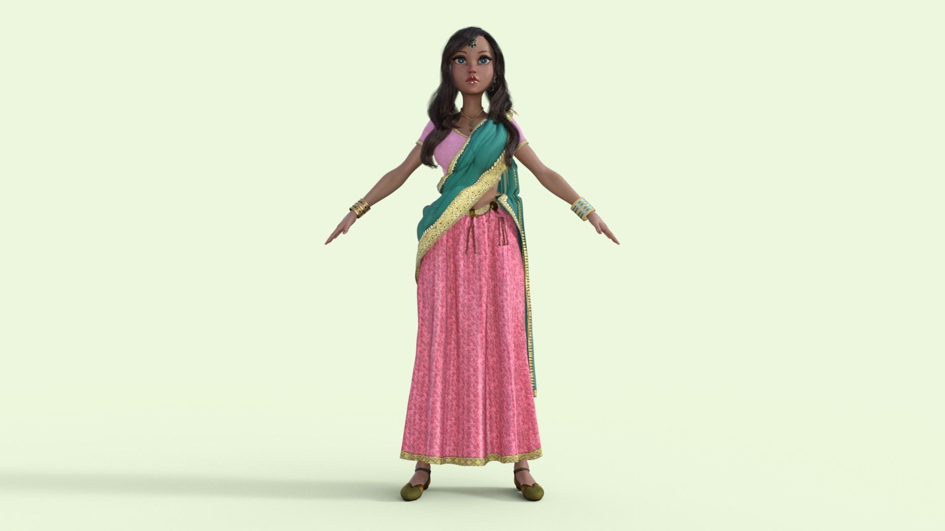Cartoon Indian Woman 3D model | CGTrader