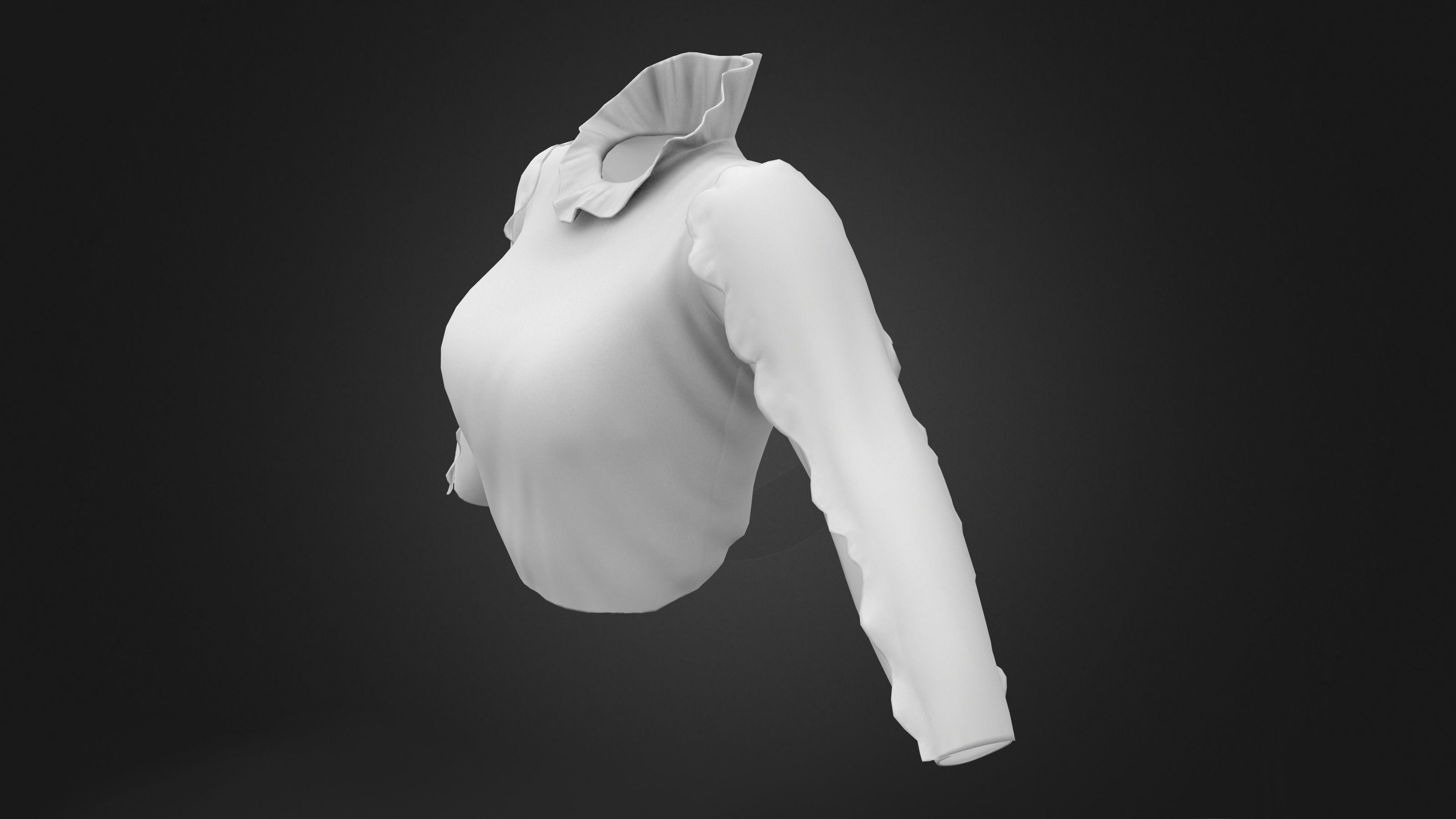 3D model Frill Edge Trim Polka Dots Retro Top VR / AR / low-poly | CGTrader