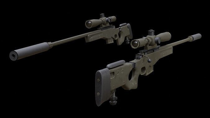 AWM 3d Model two sniper rifles 3D model | CGTrader