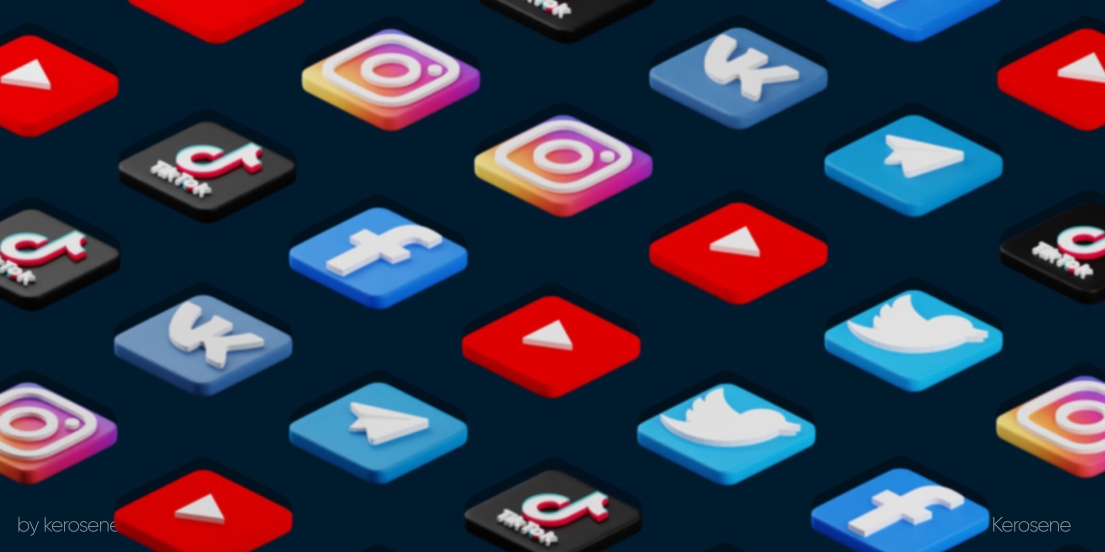 Social Media Icons 3D model 3D model | CGTrader