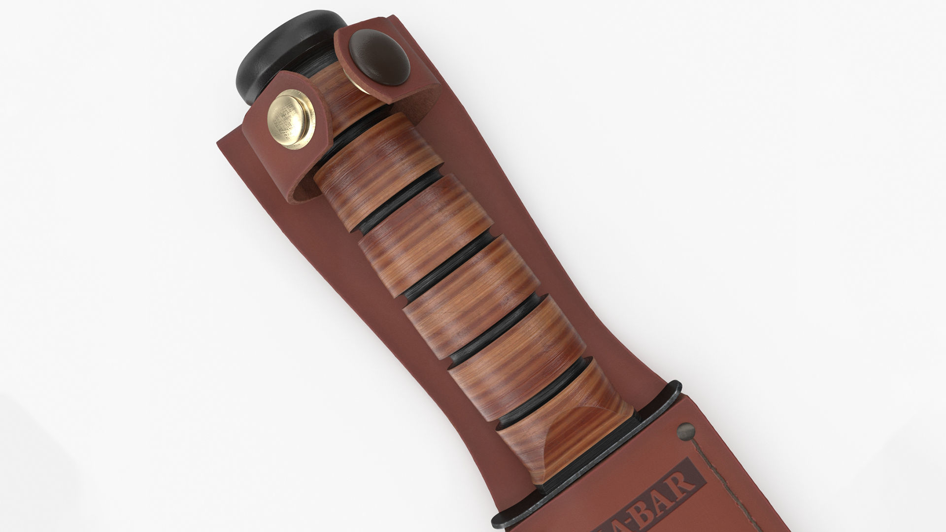 USMC Ka-Bar with Leather Sheat 3D model | CGTrader