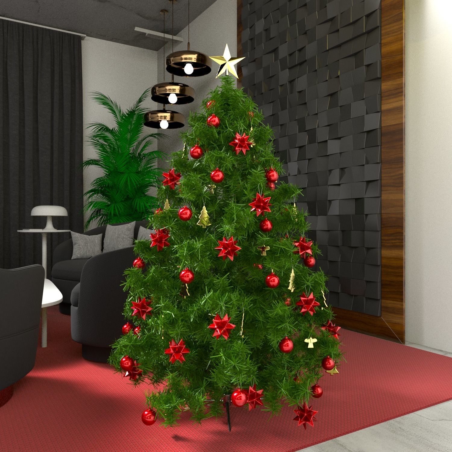 Beautiful Decorated Christmas Tree 3D model | CGTrader