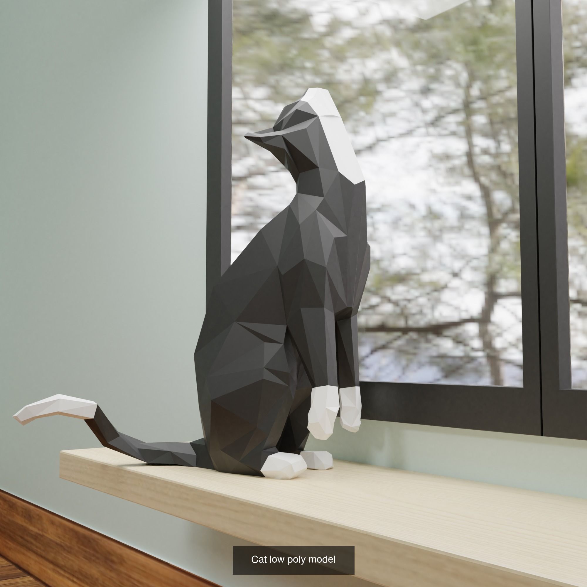 Set 3 cat low poly model 3D Model Collection | CGTrader