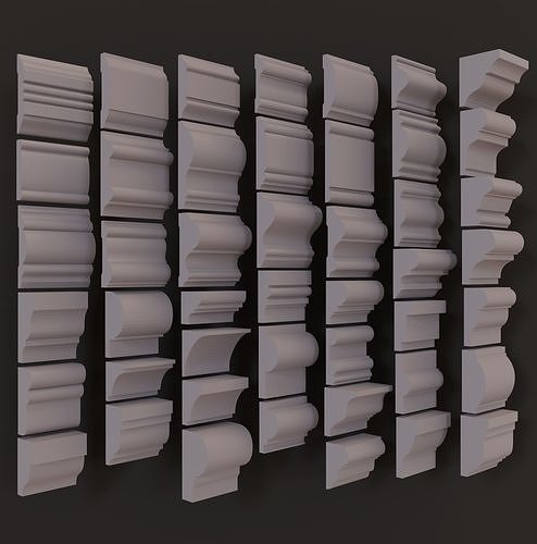 46 Classic Crown Moldings Pack Vol 1 3D model | CGTrader