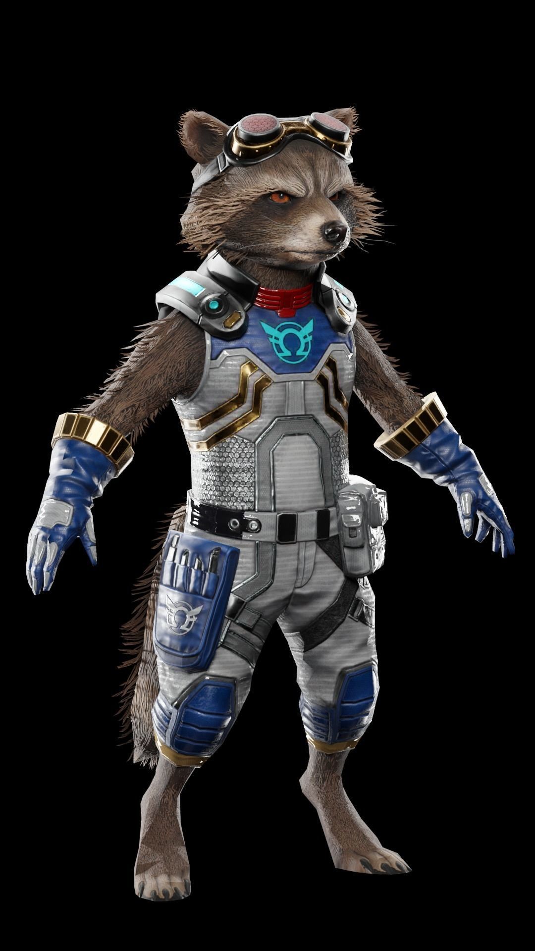 Rocket Racoon 3D model rigged | CGTrader
