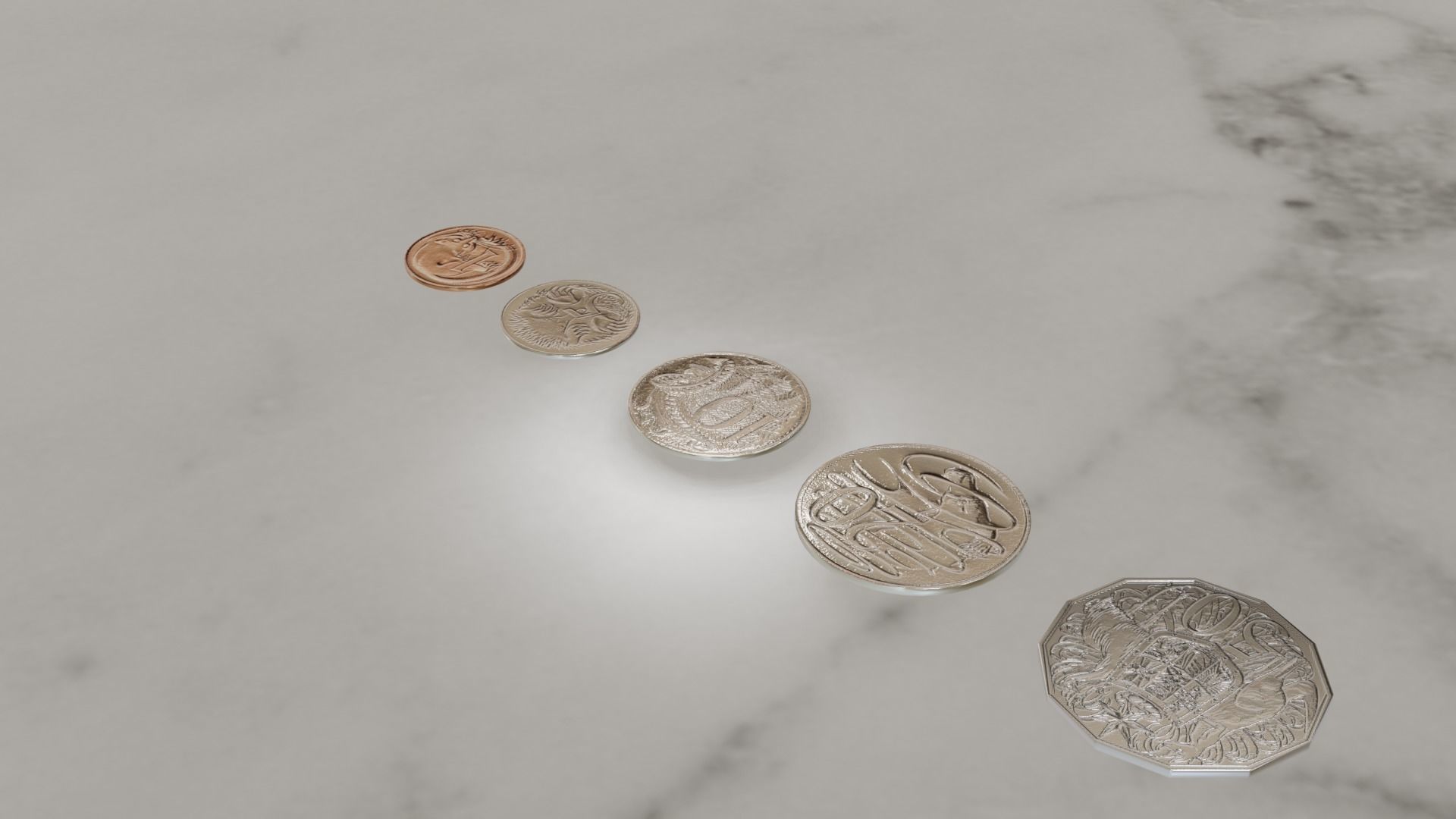 3D model Australian Coin Collection All AUD Coins VR / AR / low-poly ...