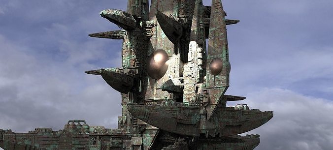 Wraith Alien Architecture Kit bash 3 3D model | CGTrader