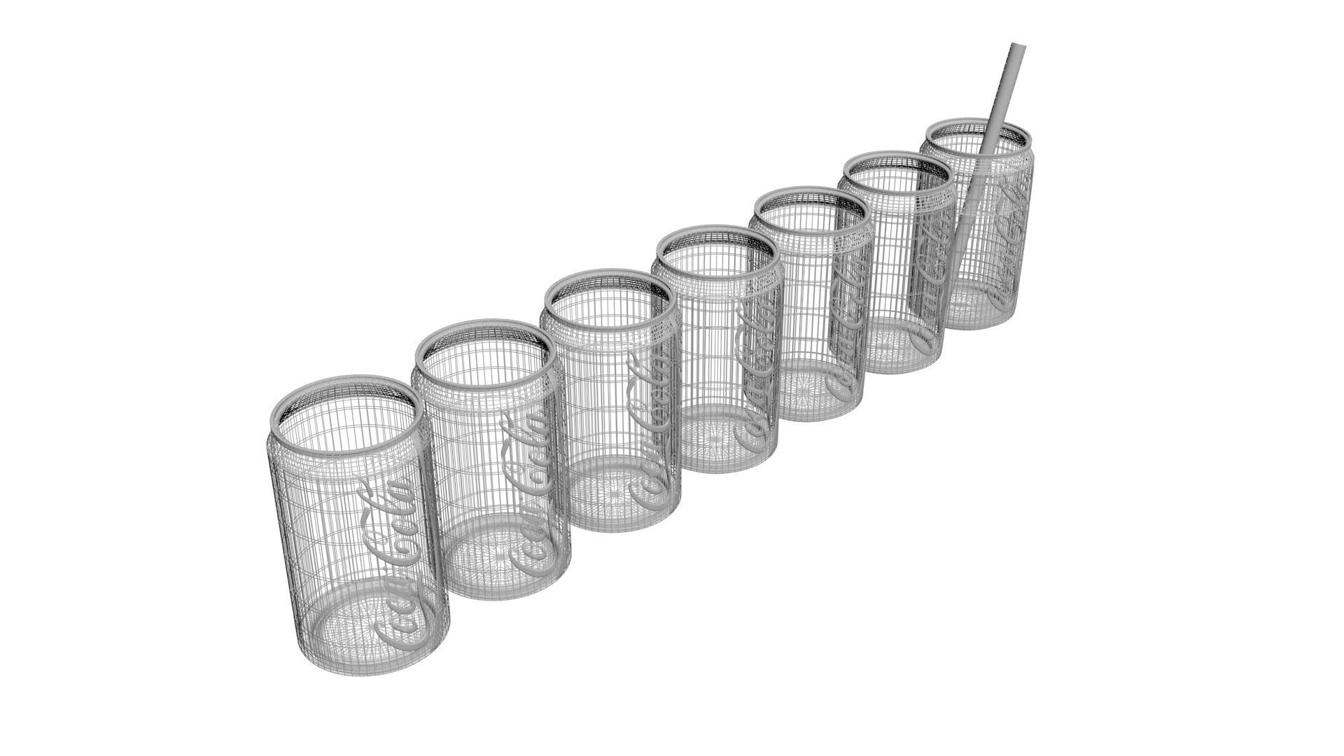 Coca Cola Can Glasses Set 3D model | CGTrader