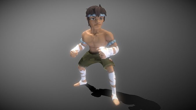Muay Thai Fighter 3D model animated rigged | CGTrader