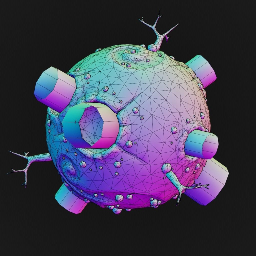 3D model stylized cartoon volcano planet 3d model VR / AR / low-poly ...