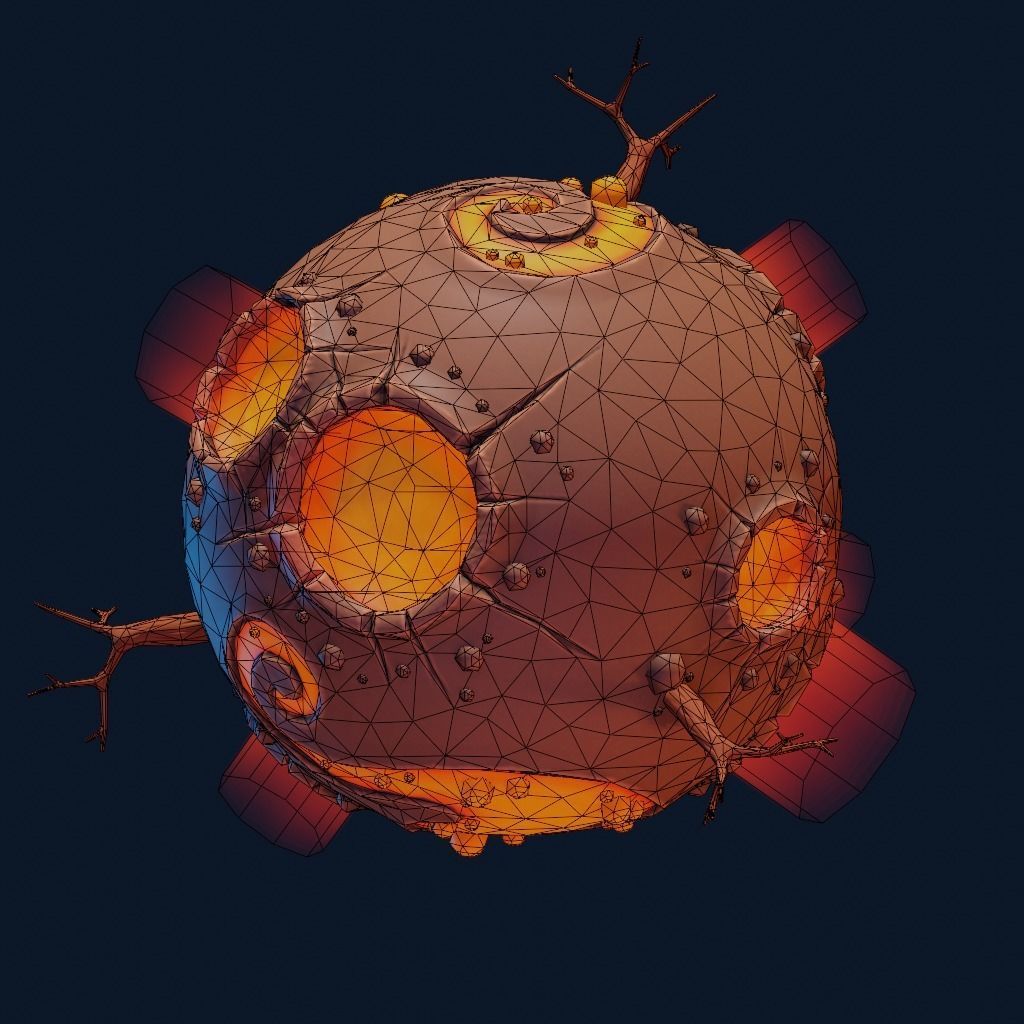 3D model stylized cartoon volcano planet 3d model VR / AR / low-poly ...