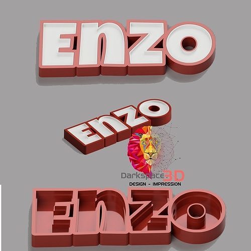 ENZO NAME LED 3D model 3D printable | CGTrader