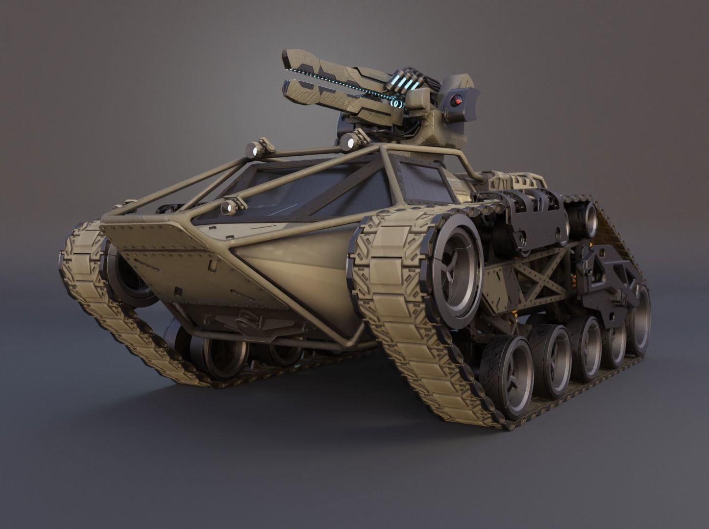 Sci-fi Tank Ripsaw 3D model rigged | CGTrader
