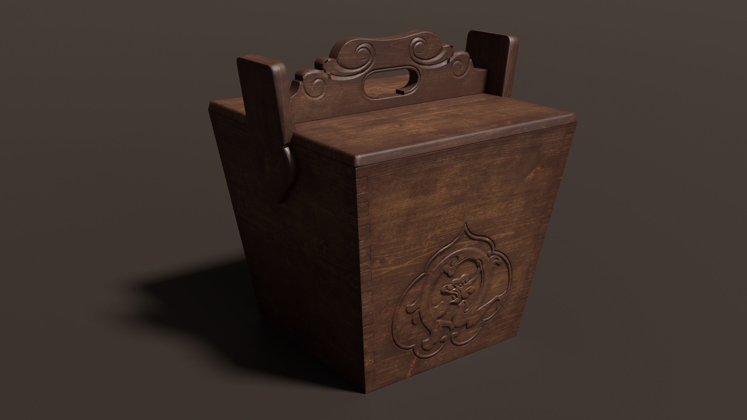 3D model Antique Chinese Wooden Rice Box VR / AR / low-poly | CGTrader