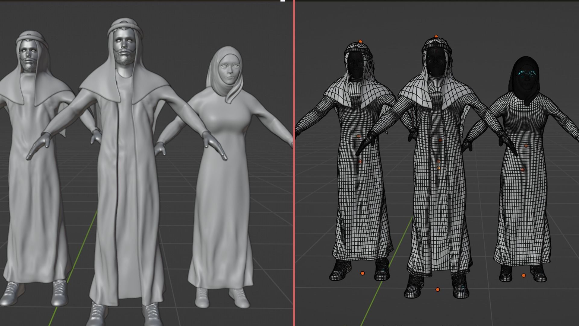 Arab KSA male female 3D model | CGTrader