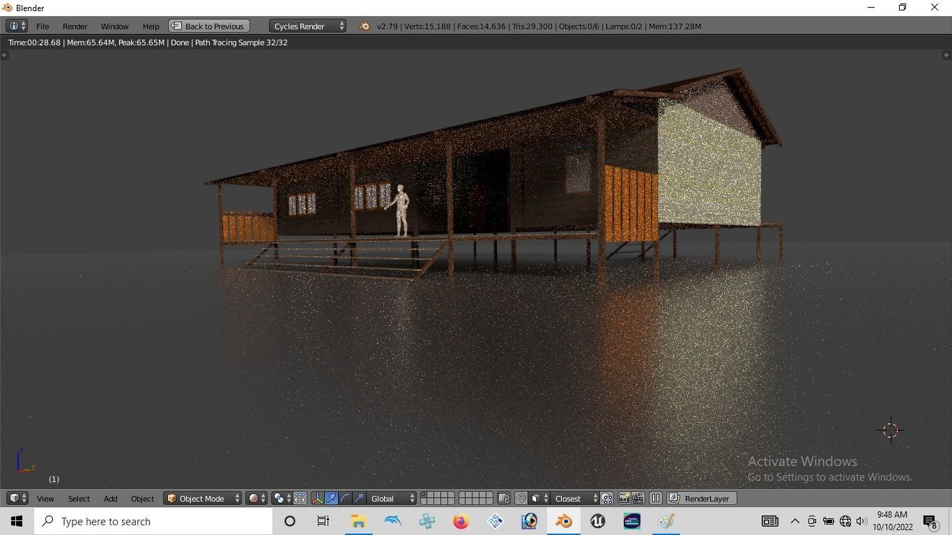 Rumah kayu panggung 007-008 free 3D model | CGTrader