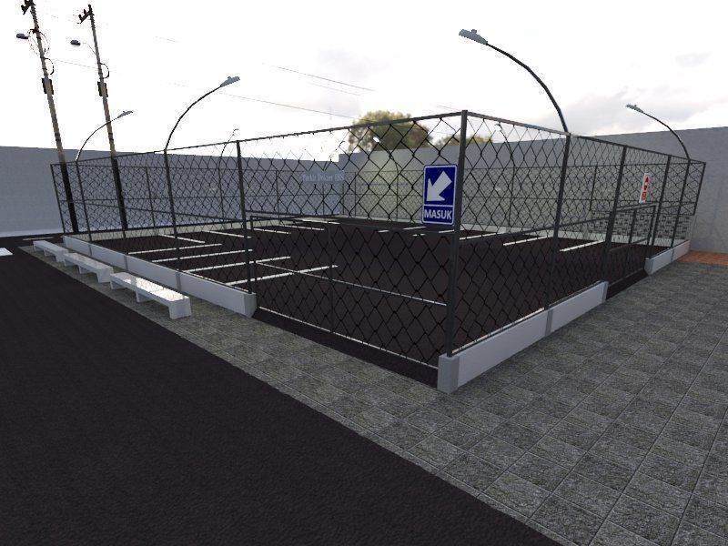 black and white parking area 3D model 3D printable | CGTrader