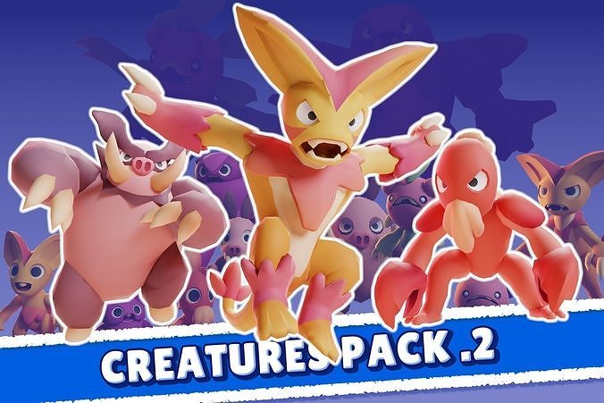 3D model Cartoon Characters - Creatures Pack 02 VR / AR / low-poly | CGTrader
