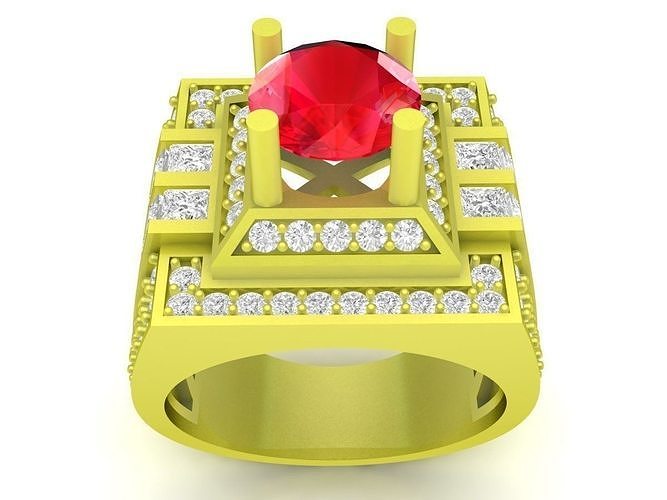 luxury asian diamond men ring 3988 3D model 3D printable | CGTrader
