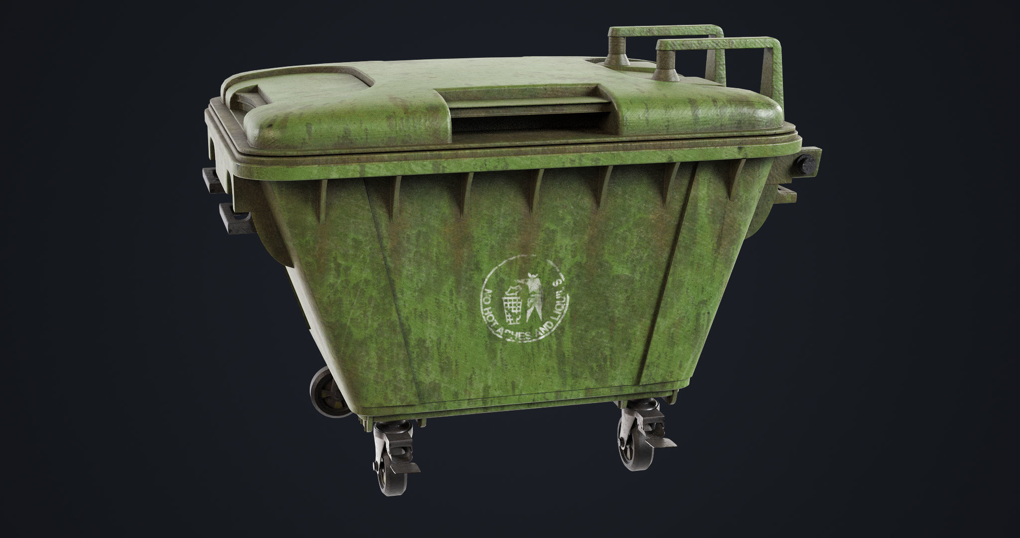 3D model Old Dirty Dustbin All PBR Unity UE Textures Included VR / AR ...