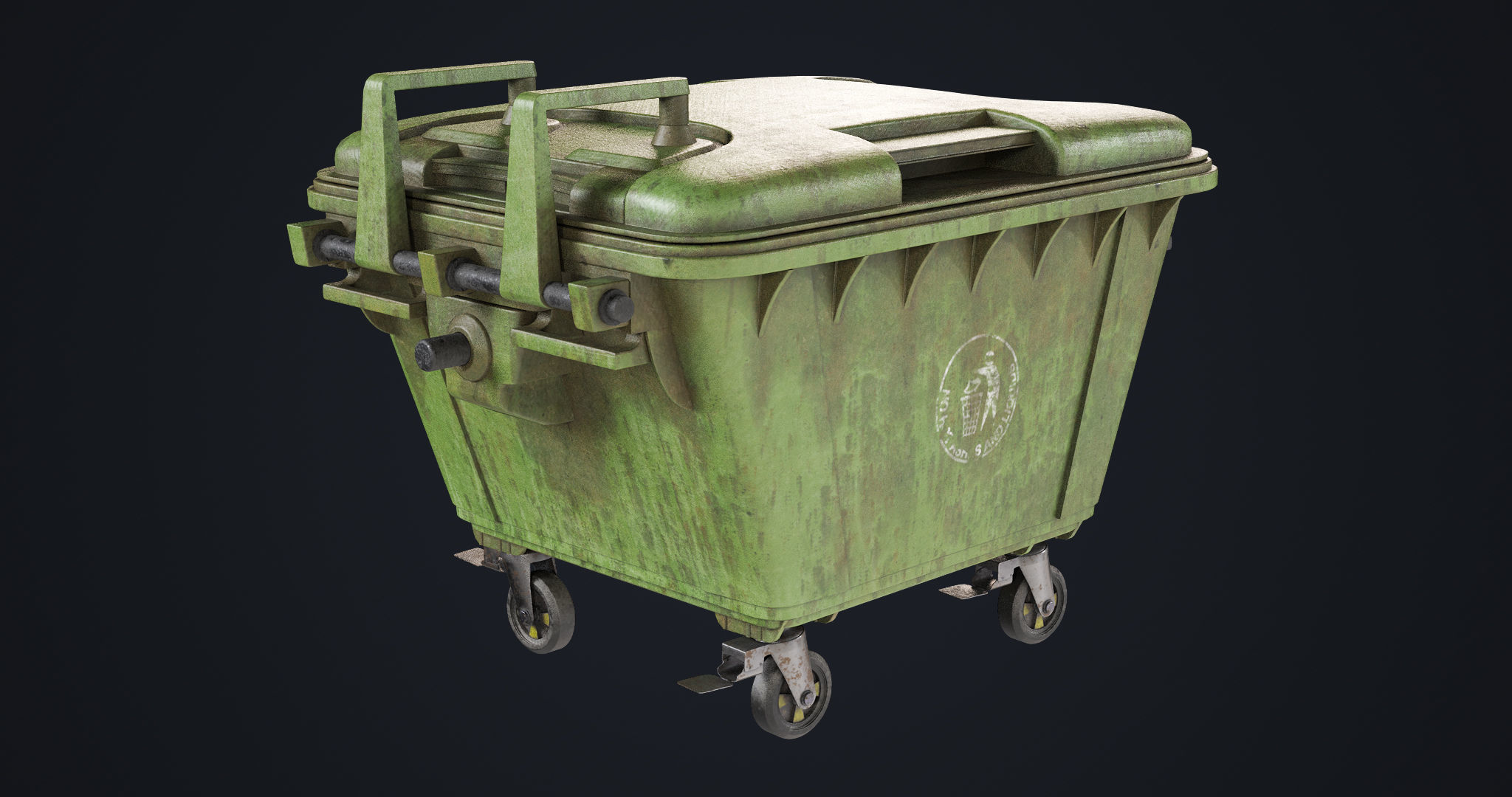 3D model Old Dirty Dustbin All PBR Unity UE Textures Included VR / AR ...