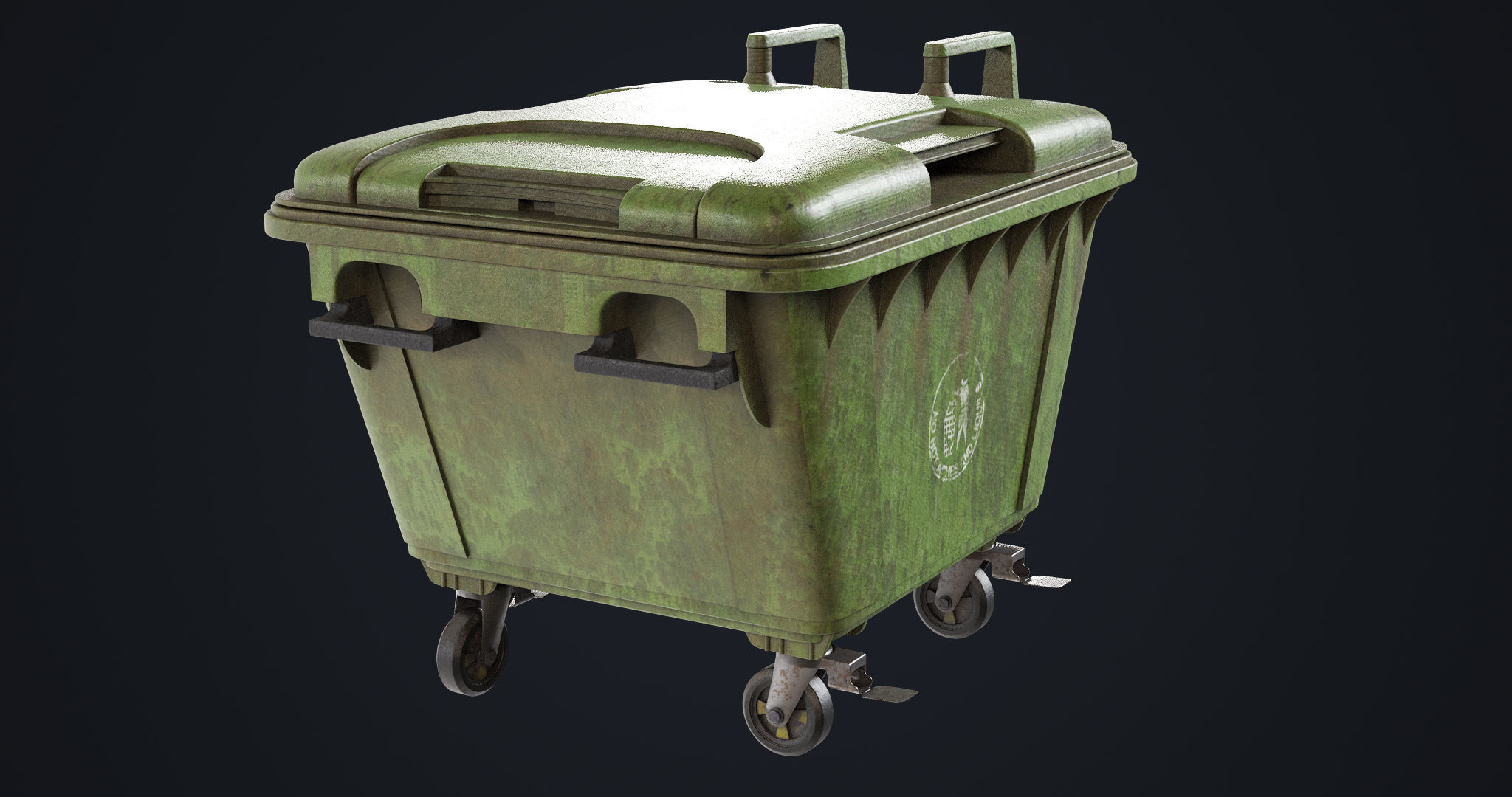 3D model Old Dirty Dustbin All PBR Unity UE Textures Included VR / AR ...