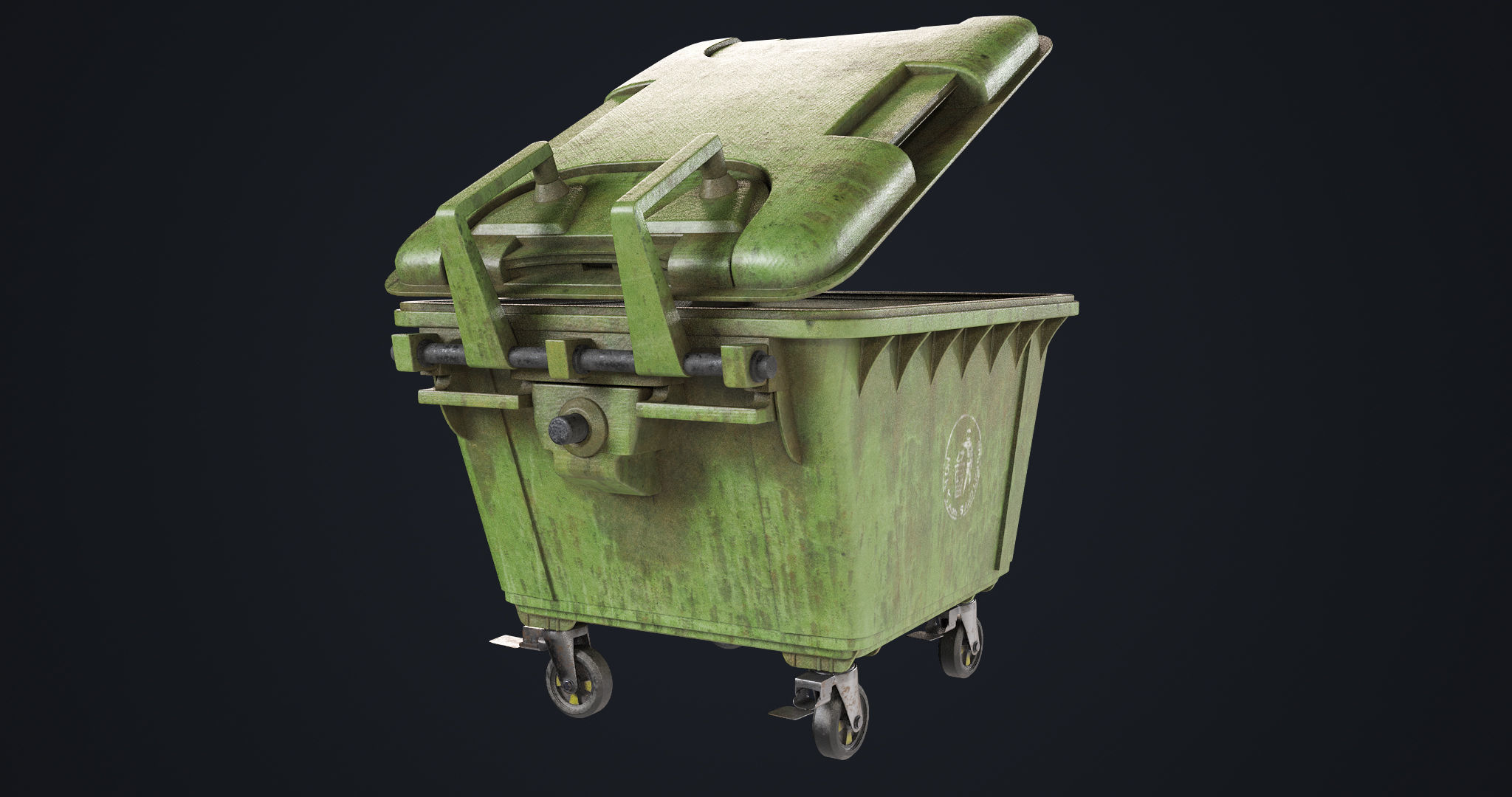 3D model Old Dirty Dustbin All PBR Unity UE Textures Included VR / AR ...