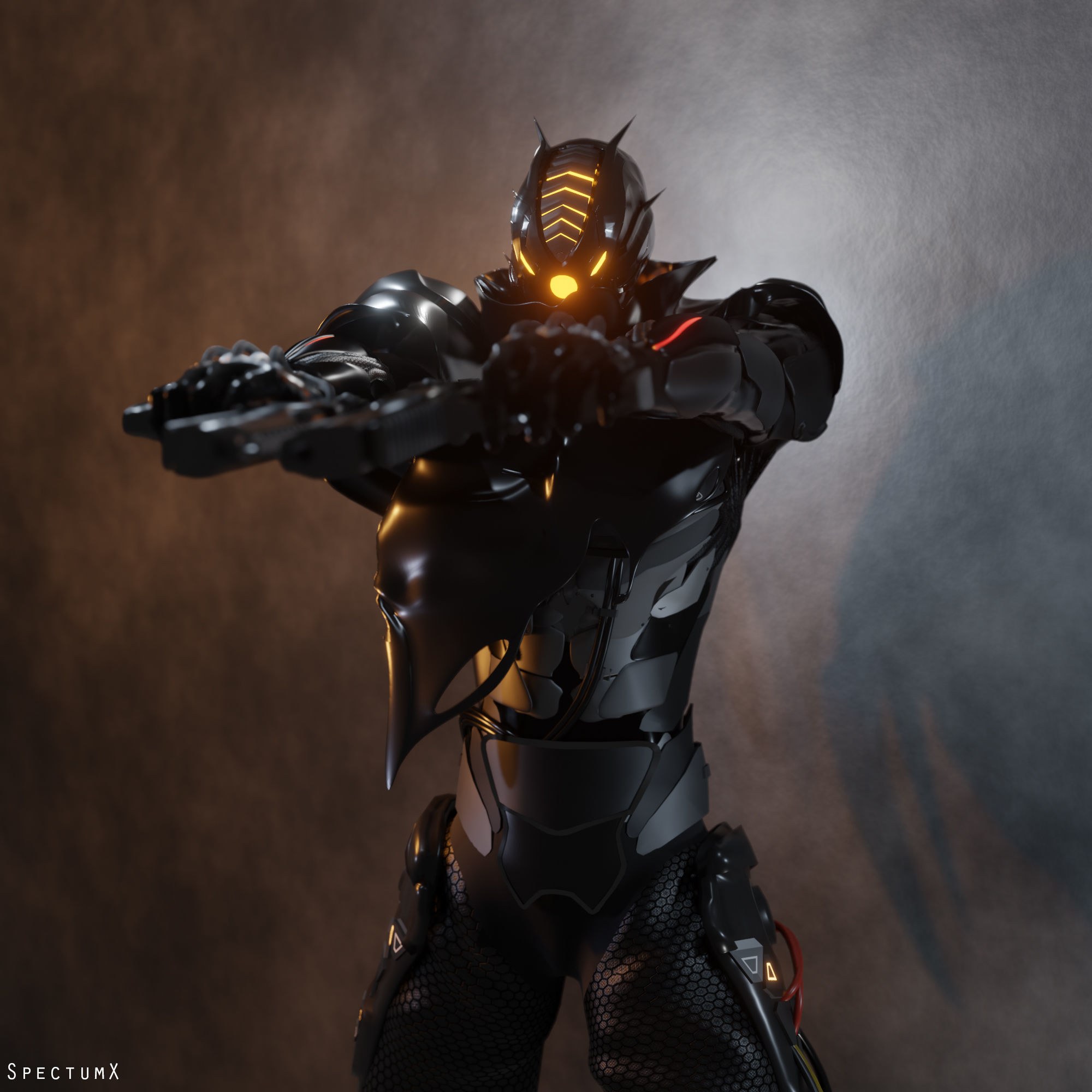 3D model Cyber Mercenary Character - Low-poly 3D Model VR / AR / low ...